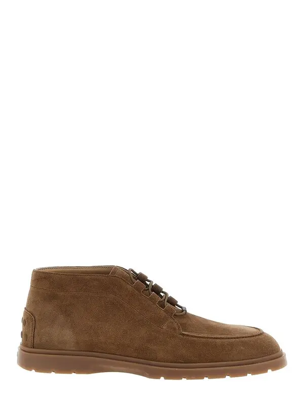 TOD'S Suede Polacchino Boots - Beige