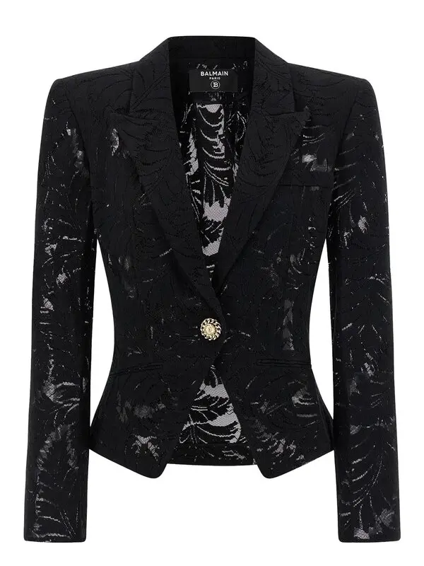 Balmain Lace Blazer - Black