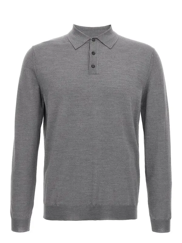 ZANONE Virgin Wool Polo Shirt - Gray