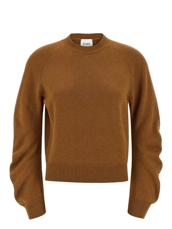NUDE Curved Sleeve Sweater - Brown