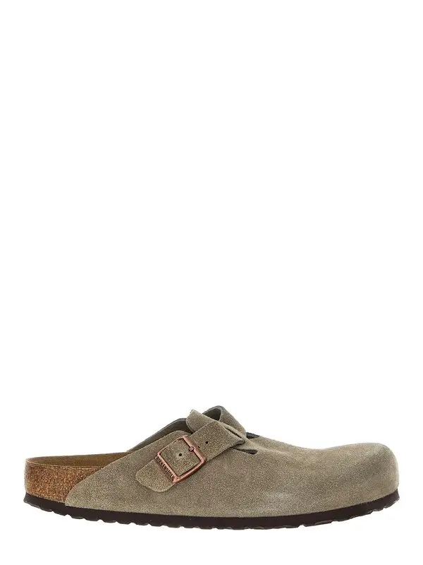 BIRKENSTOCK Boston Suede Clogs - Beige