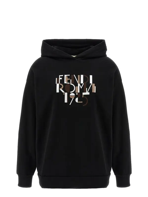 Fendi Roma Cotton Hoodie - Black