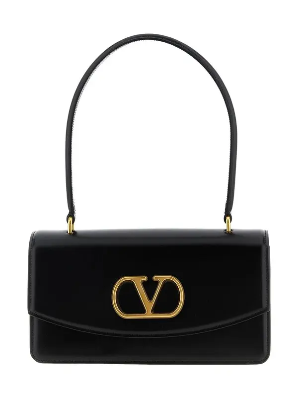 Valentino Garavani Vain Leather Shoulder Bag - Black