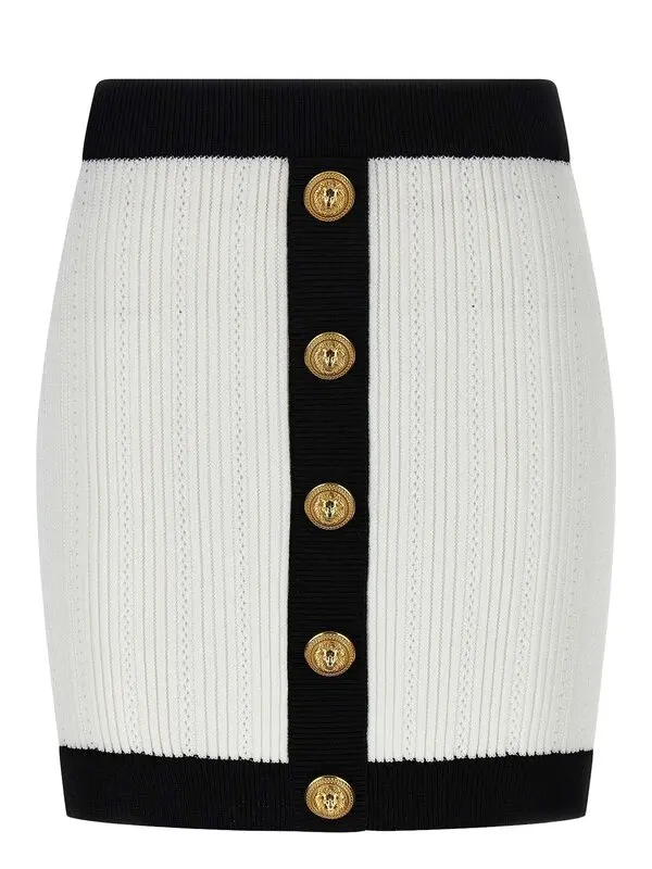 Balmain Two-tone Miniskirt - White/black
