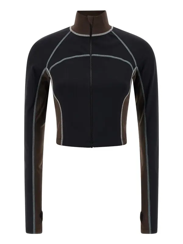 Fendi Technical Fabric Color Block Top - Black