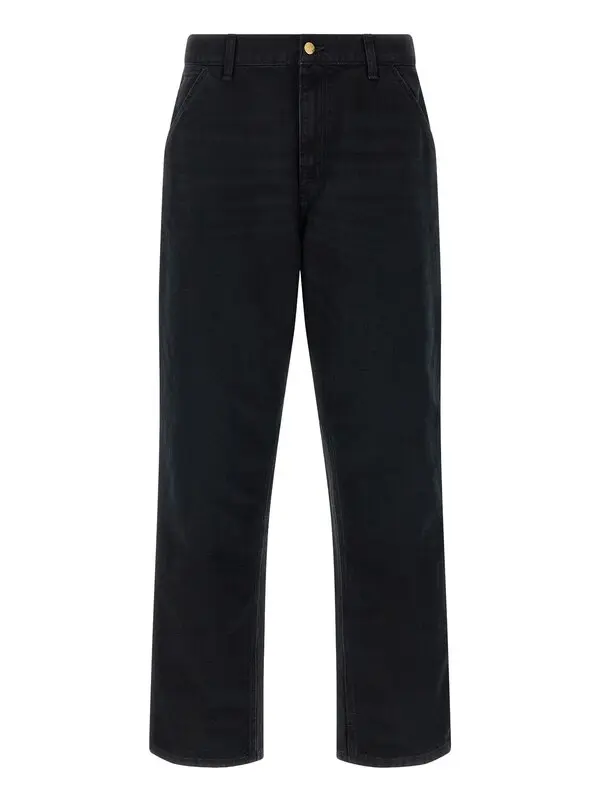 Carhartt Work In Progress Single Knee Cotton Canvas Trousers - Black