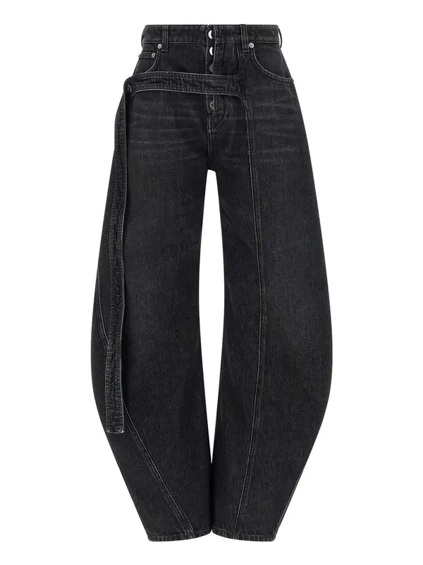 JEAN PAUL GAULTIER Low Waist Wide Leg Jeans - Black
