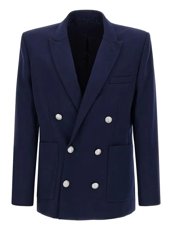 Balmain Grain De Poudre Blazer - Blue
