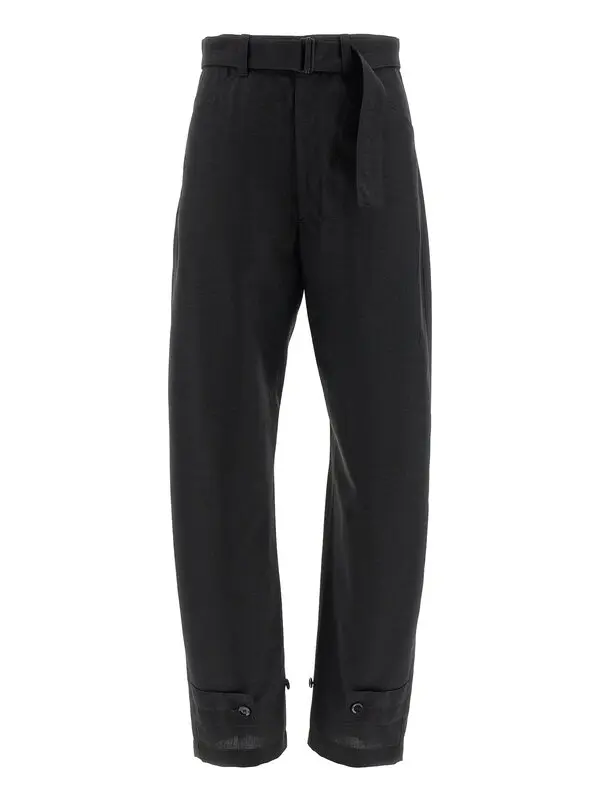LEMAIRE Curved Tailored Wool Trousers - Black