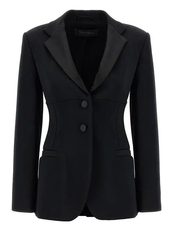Max Mara Oreste Stretch Viscose Blazer - Black