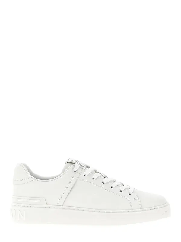 Balmain B-court Calf Leather Sneakers - White