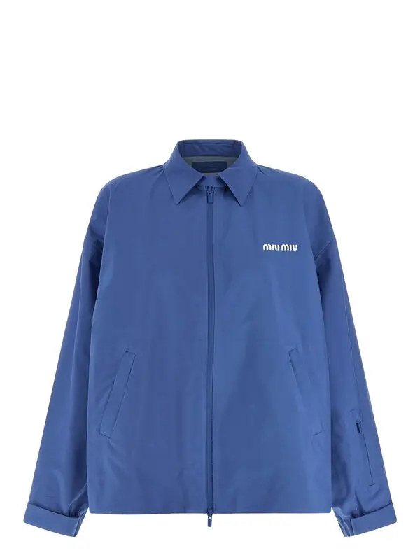 Miu Miu Tech Canvas Windbreaker - Light Blue