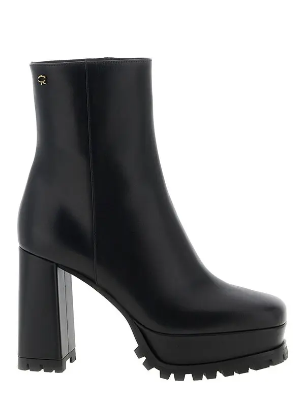GIANVITO ROSSI Harlem Leather Ankle Boots - Black
