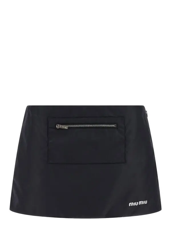 Miu Miu Padded Nylon Mini Skirt - Blue