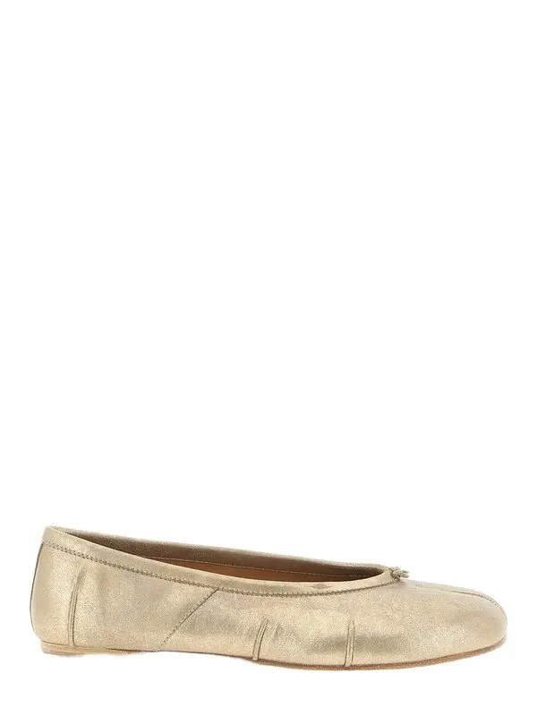MAISON MARGIELA Tabi Metallic Leather Ballerinas - Gold