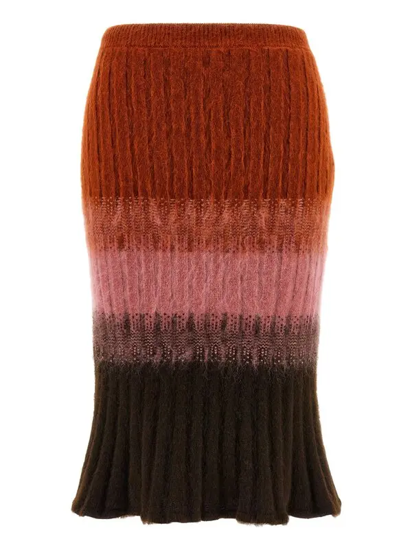 Fendi Wool And Mohair Midi Skirt - Multi