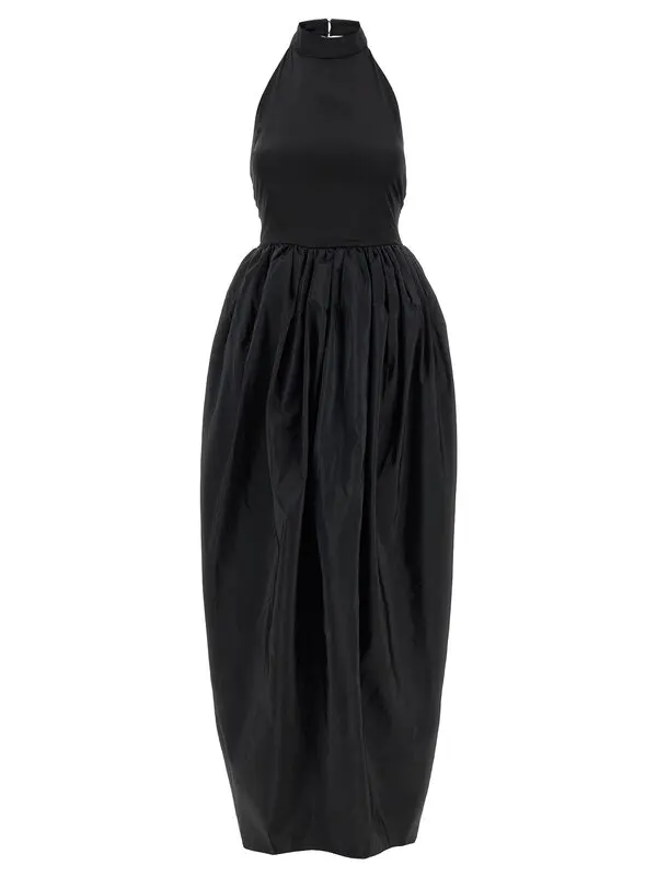 ROTATE BY BIRGER CHRISTENSEN Satin Taffeta Maxi Dress - Black