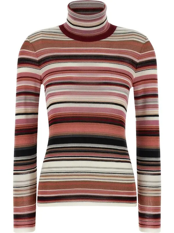 Missoni Striped Turtleneck Sweater - Pink