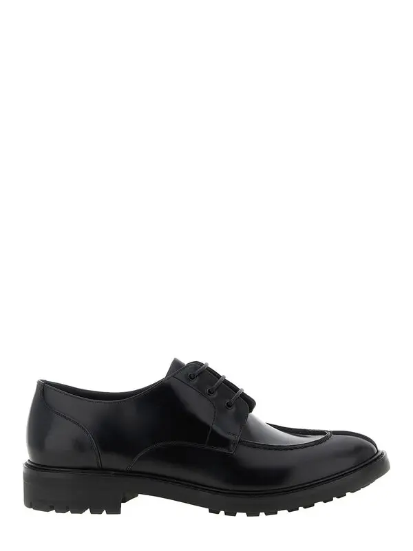 Saint Laurent Lino Smooth Leather Derby Shoes - Black