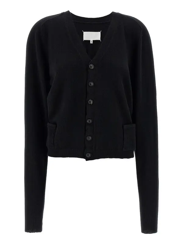 MAISON MARGIELA Four Stitches Wool Cardigan - Black