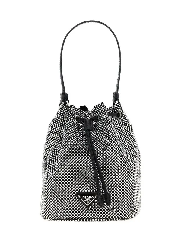 Prada Crystal Bucket Bag - Gray