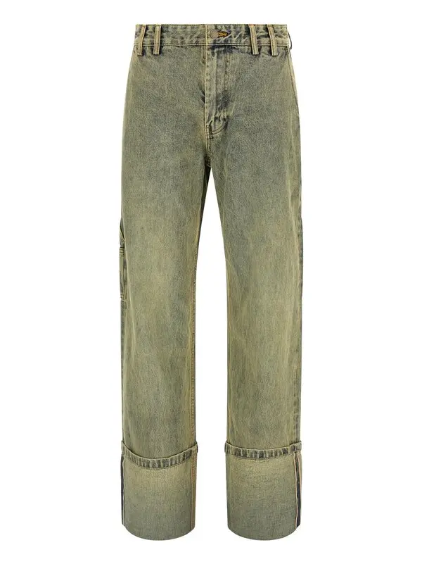 ENTIRE STUDIOS Cuff Surface Wave Jeans - Yellow