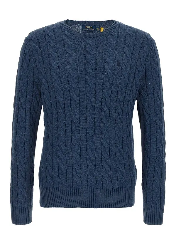 Polo Ralph Lauren Cotton Braided Sweater - Blue