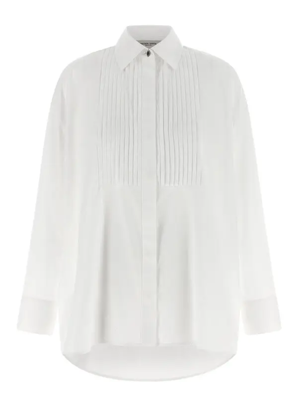 GOLDEN GOOSE Journey Cotton Poplin Shirt - White