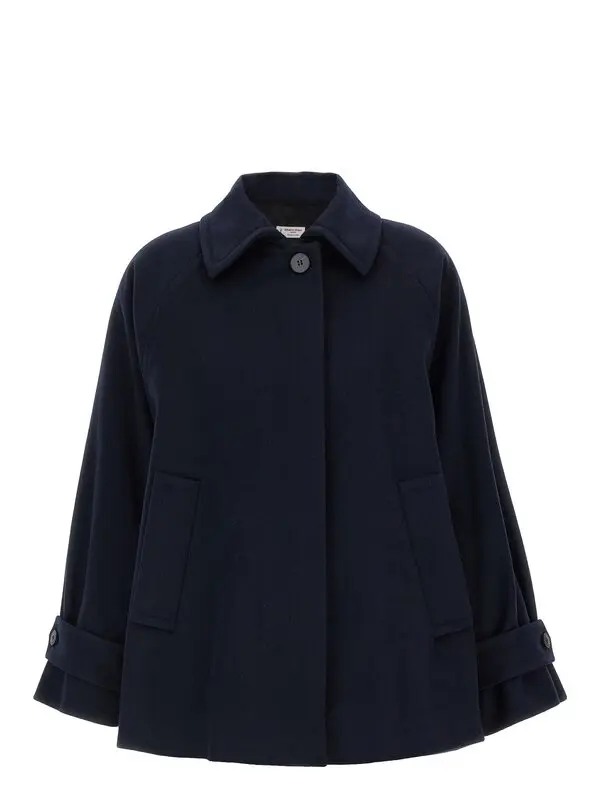 Alberto Biani Virgin Wool Caban Coat - Blue
