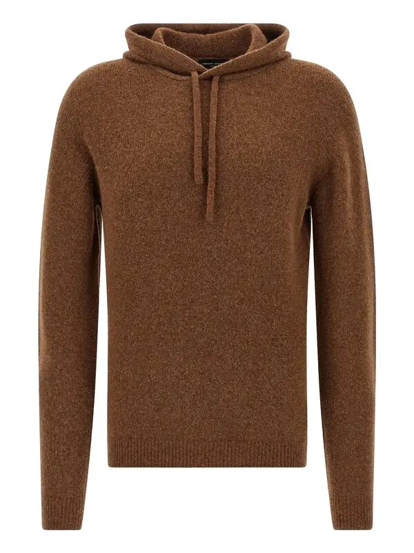 ROBERTO COLLINA Hooded Sweater - Brown
