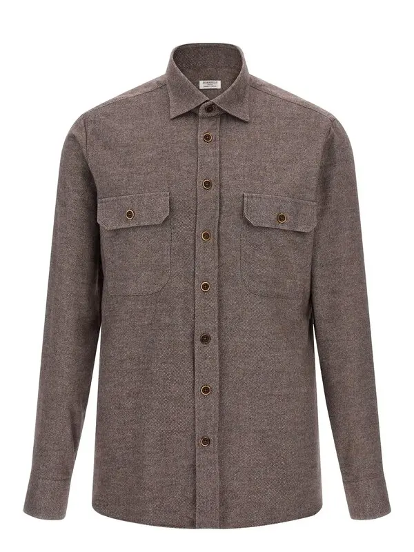 BORRIELLO NAPOLI Flannel Shirt - Brown