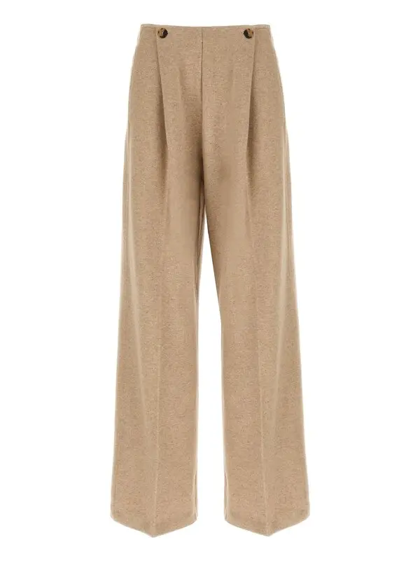 Max Mara Micenea Cashmere Flannel Trousers - Beige