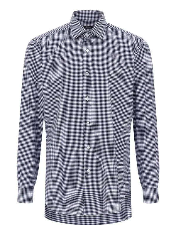 BARBA NAPOLI Vichy Shirt - Blue