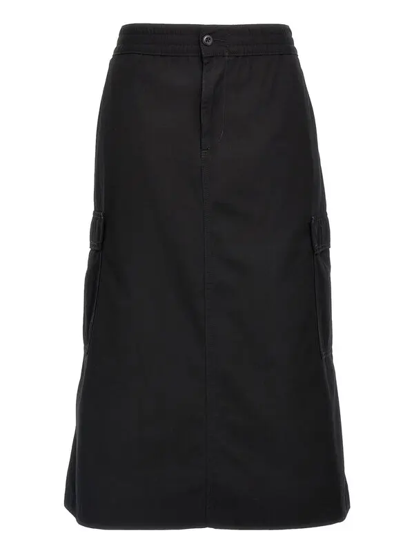 Carhartt Work In Progress Cotton Poplin Cargo Midi Skirt - Black