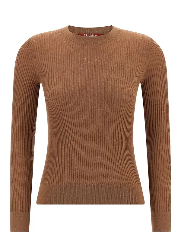 Max Mara Marabu Wool And Silk Blend Sweater - Beige