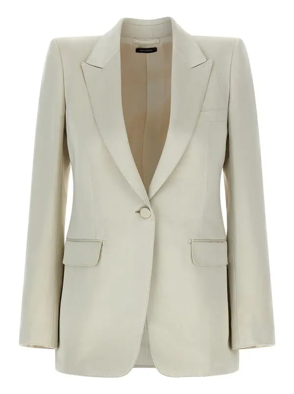 TOM FORD Duchesse Single-breasted Blazer - Beige