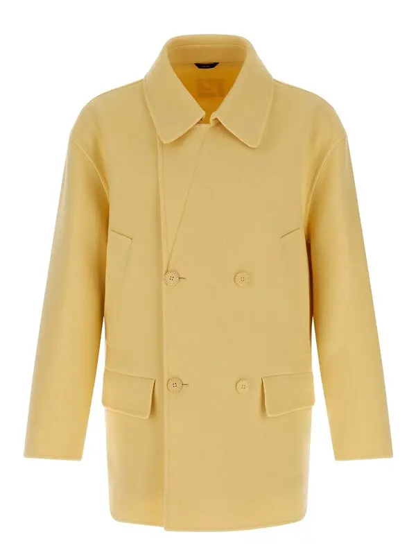 Fendi Virgin Wool Caban Coat - Yellow