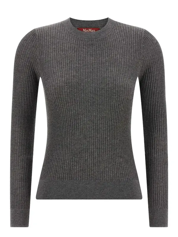 Max Mara Marabu Wool And Silk Blend Sweater - Gray