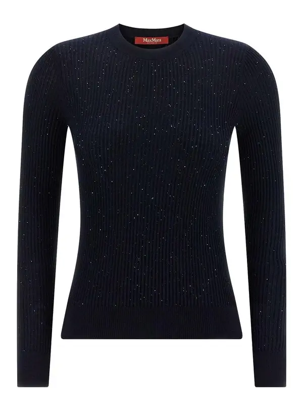 Max Mara Marabu Wool And Silk Blend Sweater - Blue