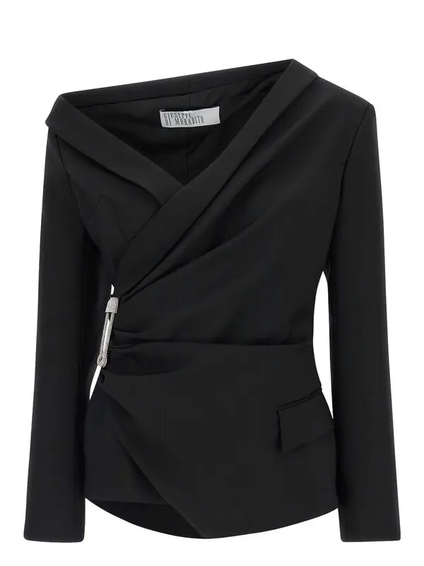 Giuseppe Di Morabito Asymmetrical Virgin Wool Blazer - Black