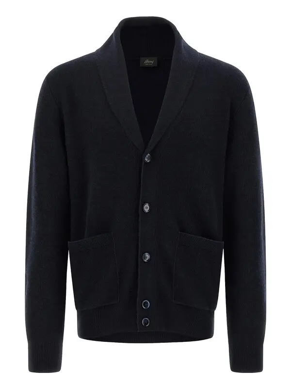 Brioni Cashmere Blend Cardigan - Blue