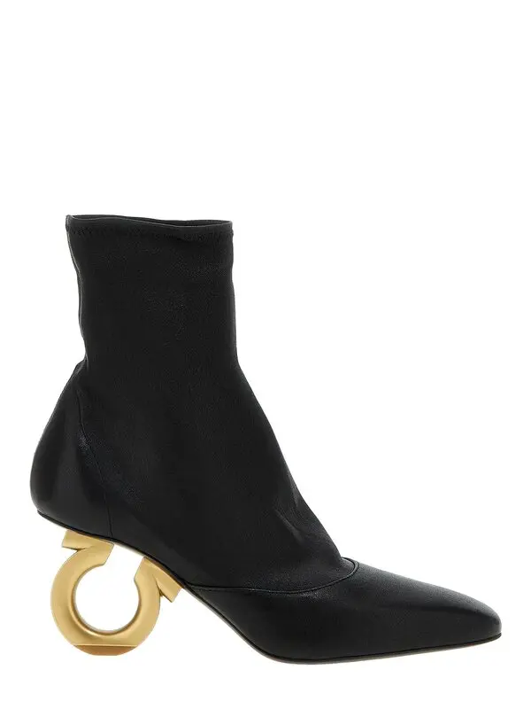FERRAGAMO Adhar Nappa Ankle Boots - Black