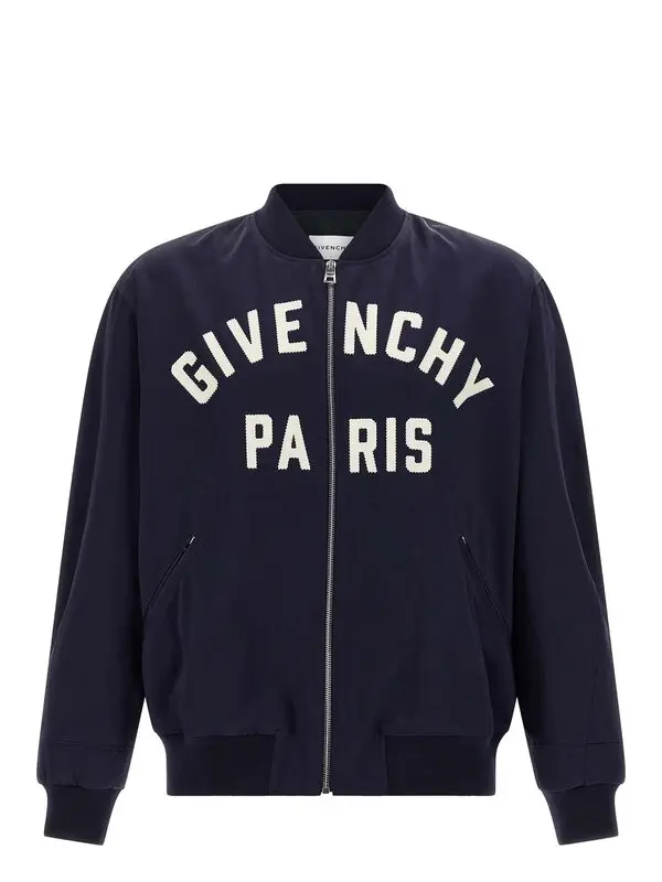 Givenchy Logo Bomber Jacket - Blue