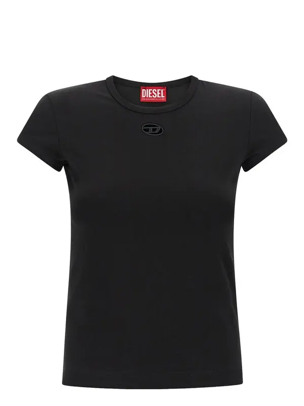 DIESEL® T-angie-od Stretch Cotton T-shirt - Black