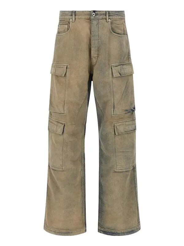 Rick Owens Double Cargo Jeans - Beige
