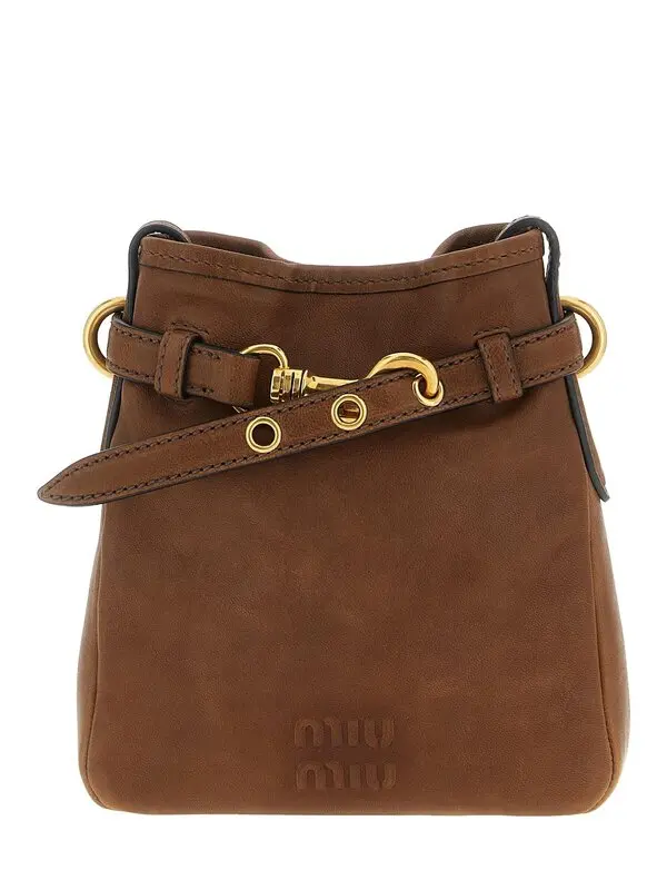 Miu Miu Nappa Leather Shoulder Bag - Brown