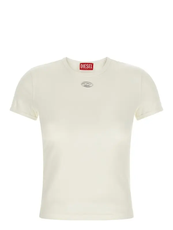 DIESEL® Uncutieslong-od Stretch Cotton T-shirt - White