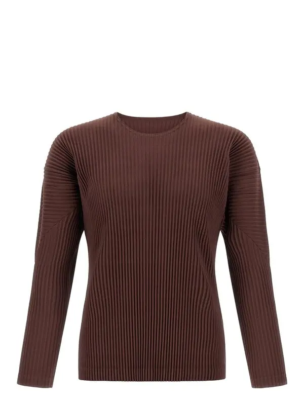 Issey Miyake Color Pleats' T-shirt - Brown