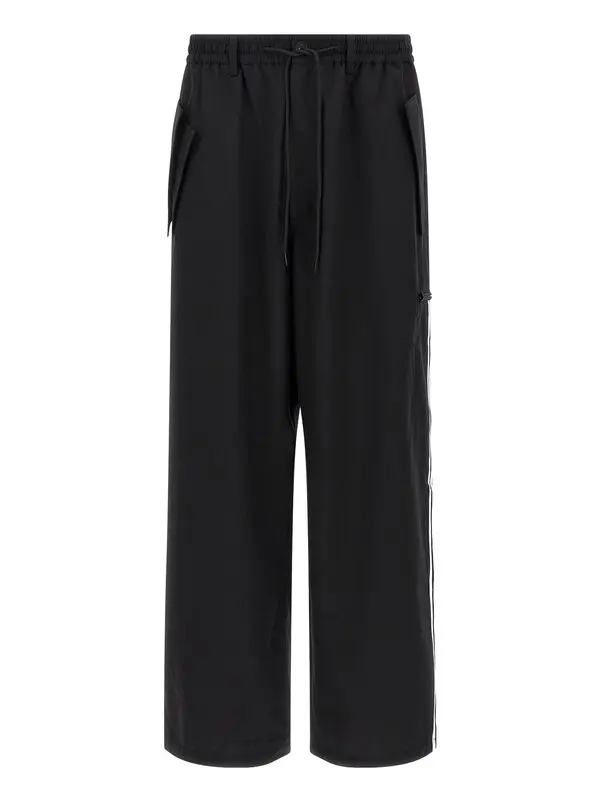 Y3 Wool Blend Straight Leg Trousers - Black