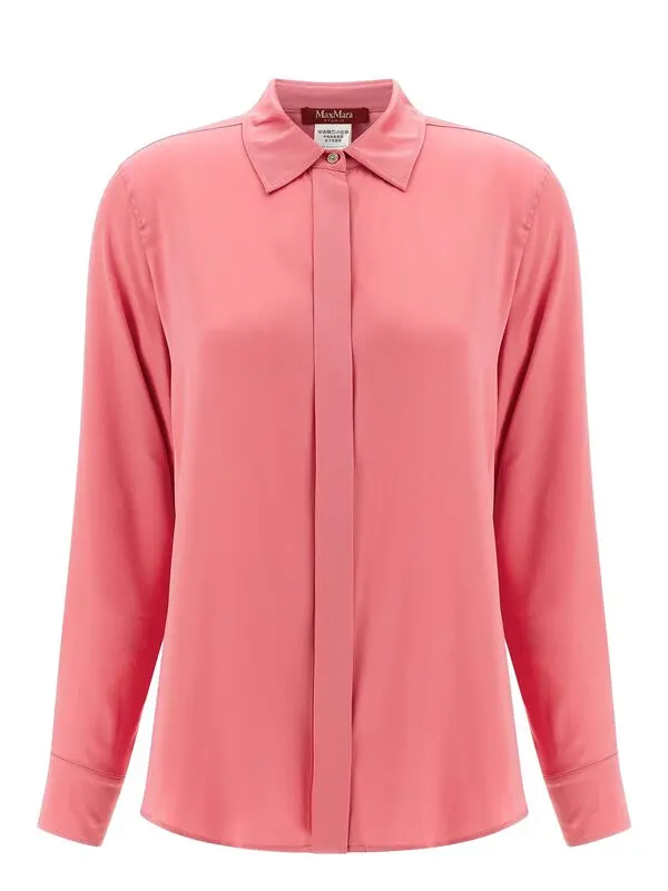 Max Mara Xero Silk Satin Shirt - Pink